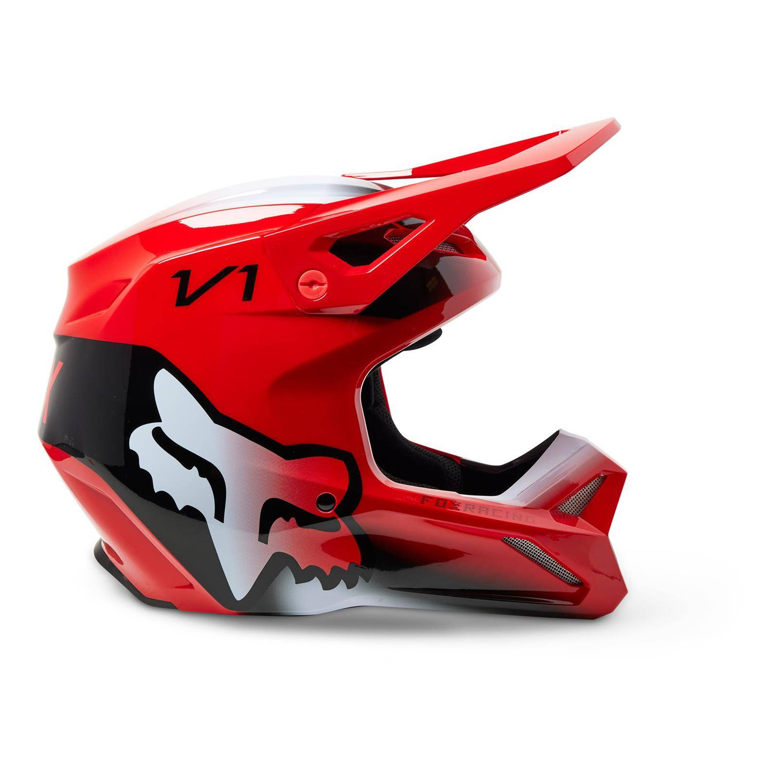 Kask cross FOX V1 TOXSYK FLUO RED czerwony fluo biały | RRmoto.pl