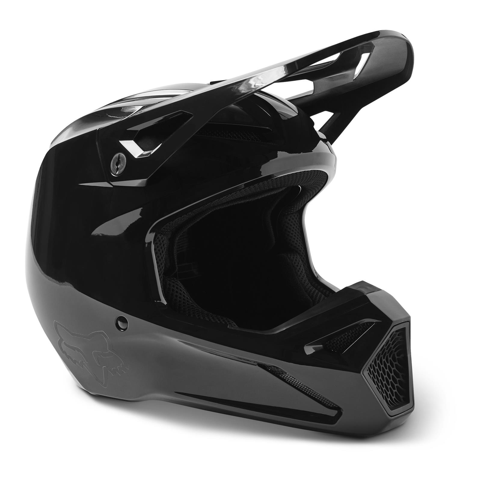 Kask cross FOX V1 SOLID BLACK czarny | RRmoto.pl