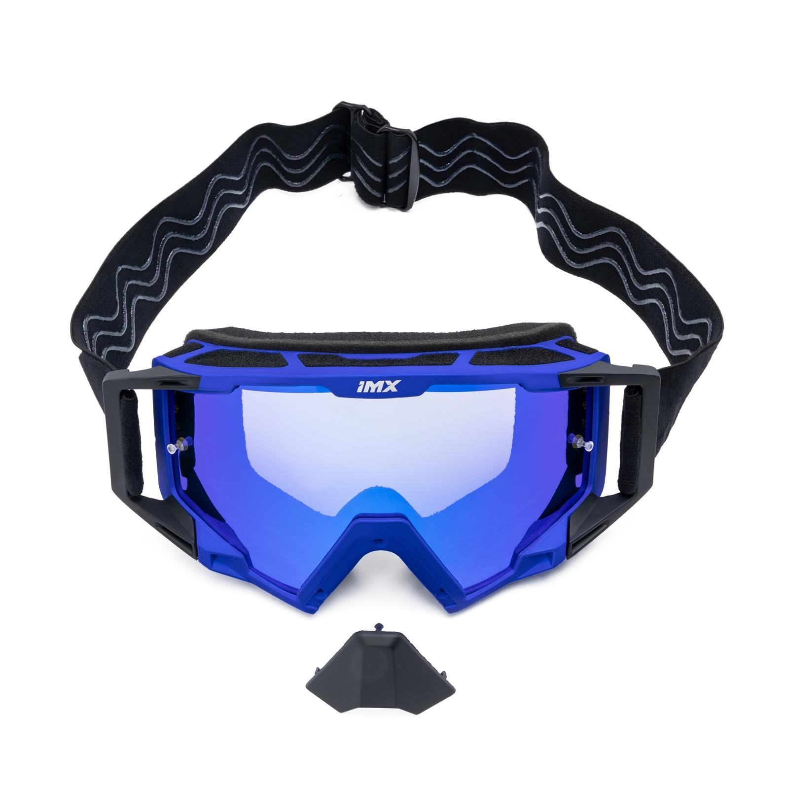 Gogle motocyklowe IMX SAND BLUE MATT/BLACK SZYBA BLUE IRIDIUM + CLEAR ...