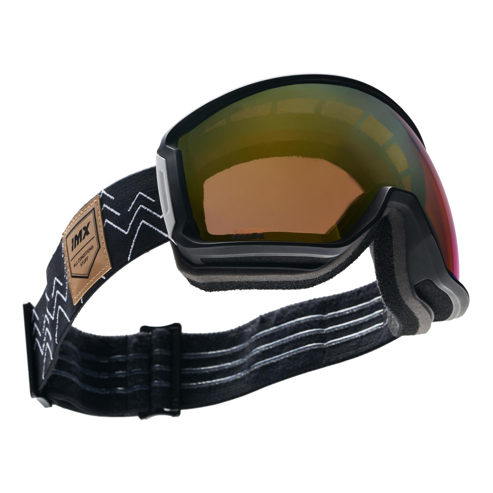 Gogle motocyklowe IMX PEAK BLACK MATT/GRAPHIC BLACK SZYBA PODWÓJNA GOLD ...