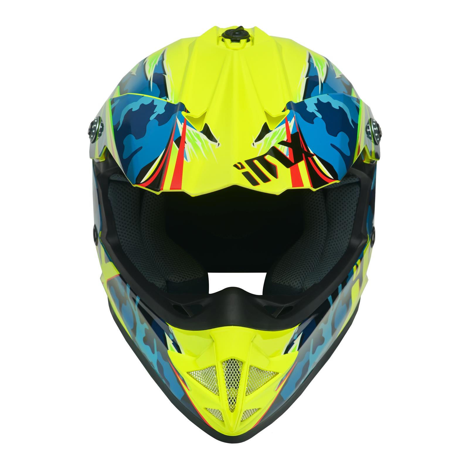Kask cross dziecięcy IMX FMX-01 JUNIOR CAMO FLO YELLOW żółty fluo ...