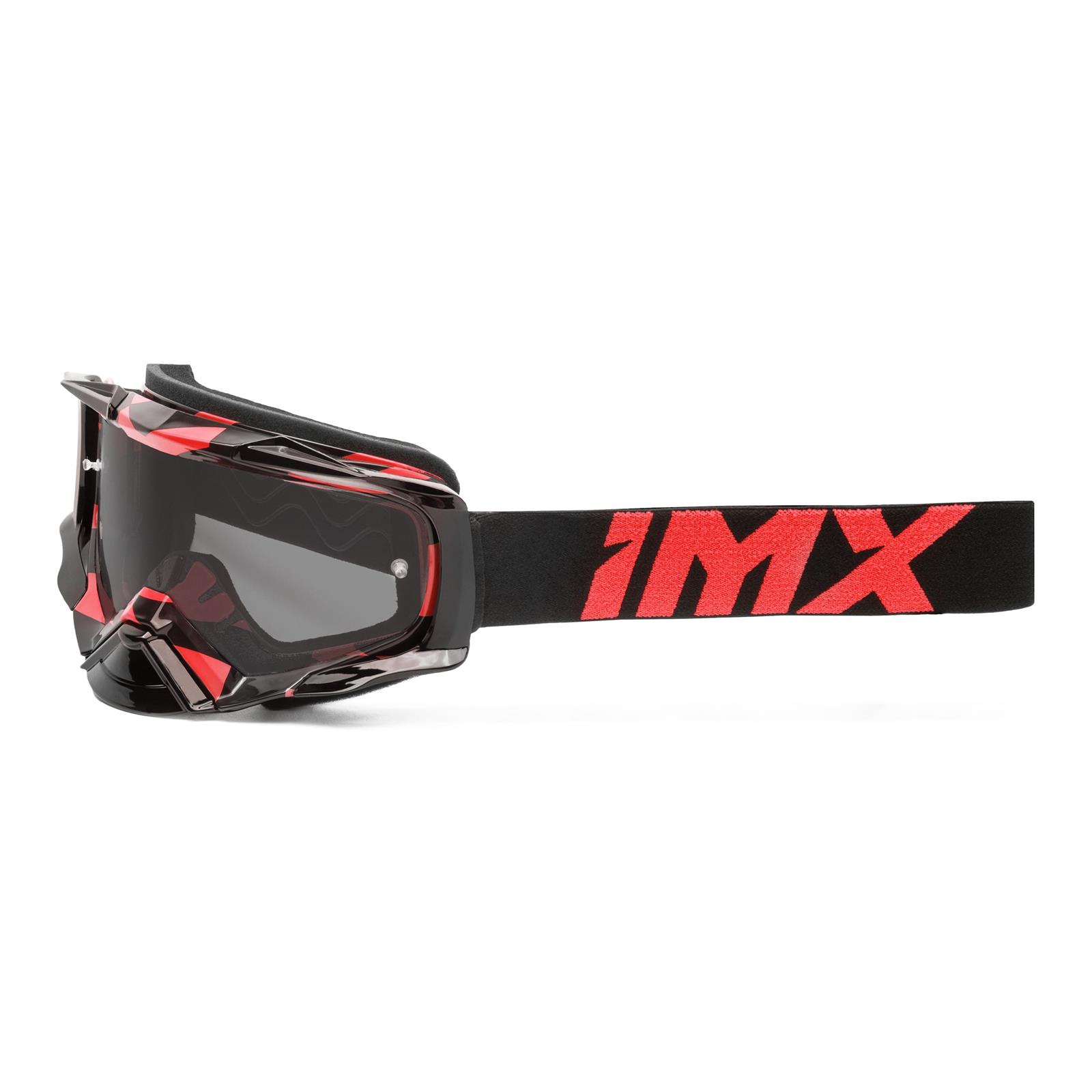 Gogle motocyklowe IMX DUST GRAPHIC RED GLOSS/BLACK SZYBA DARK SMOKE ...