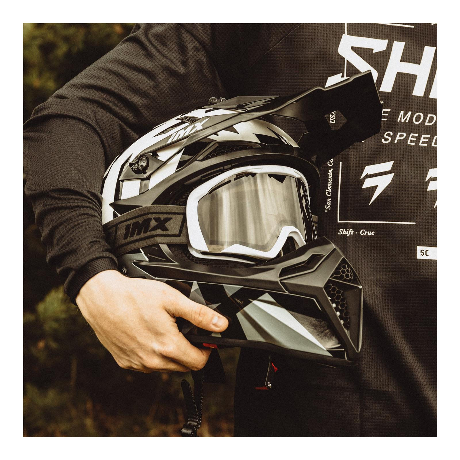 Kask cross IMX FMX-02 GRAPHIC BLACK/WHITE/GREY/METALLIC GREY czarny ...
