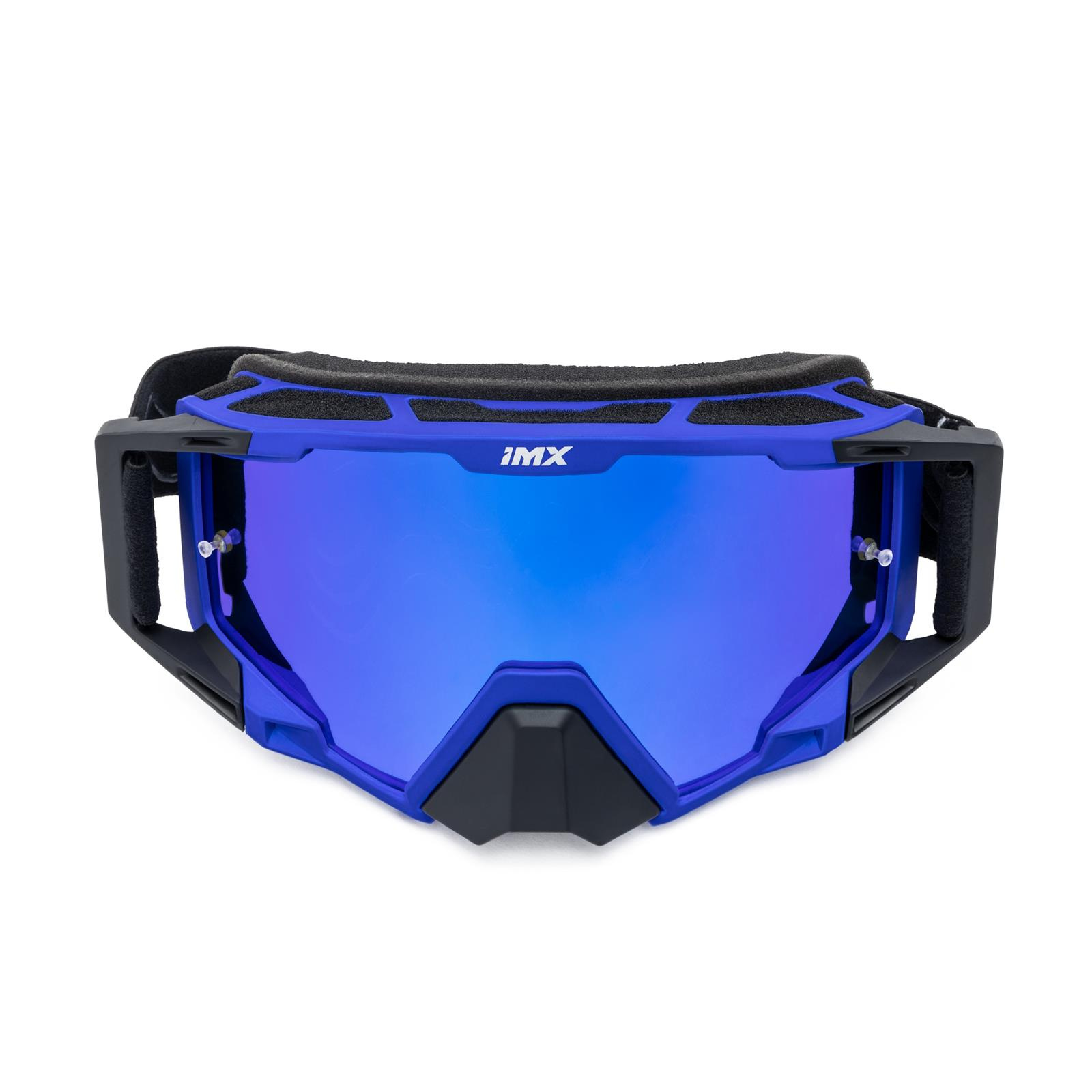 Gogle motocyklowe IMX SAND BLUE MATT/BLACK SZYBA BLUE IRIDIUM + CLEAR ...