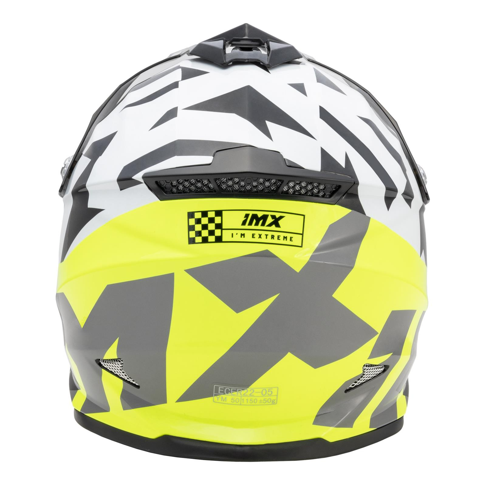 Kask cross dziecięcy IMX FMX-01 JUNIOR BLACK/WHITE/FLO YELLOW/GREY ...