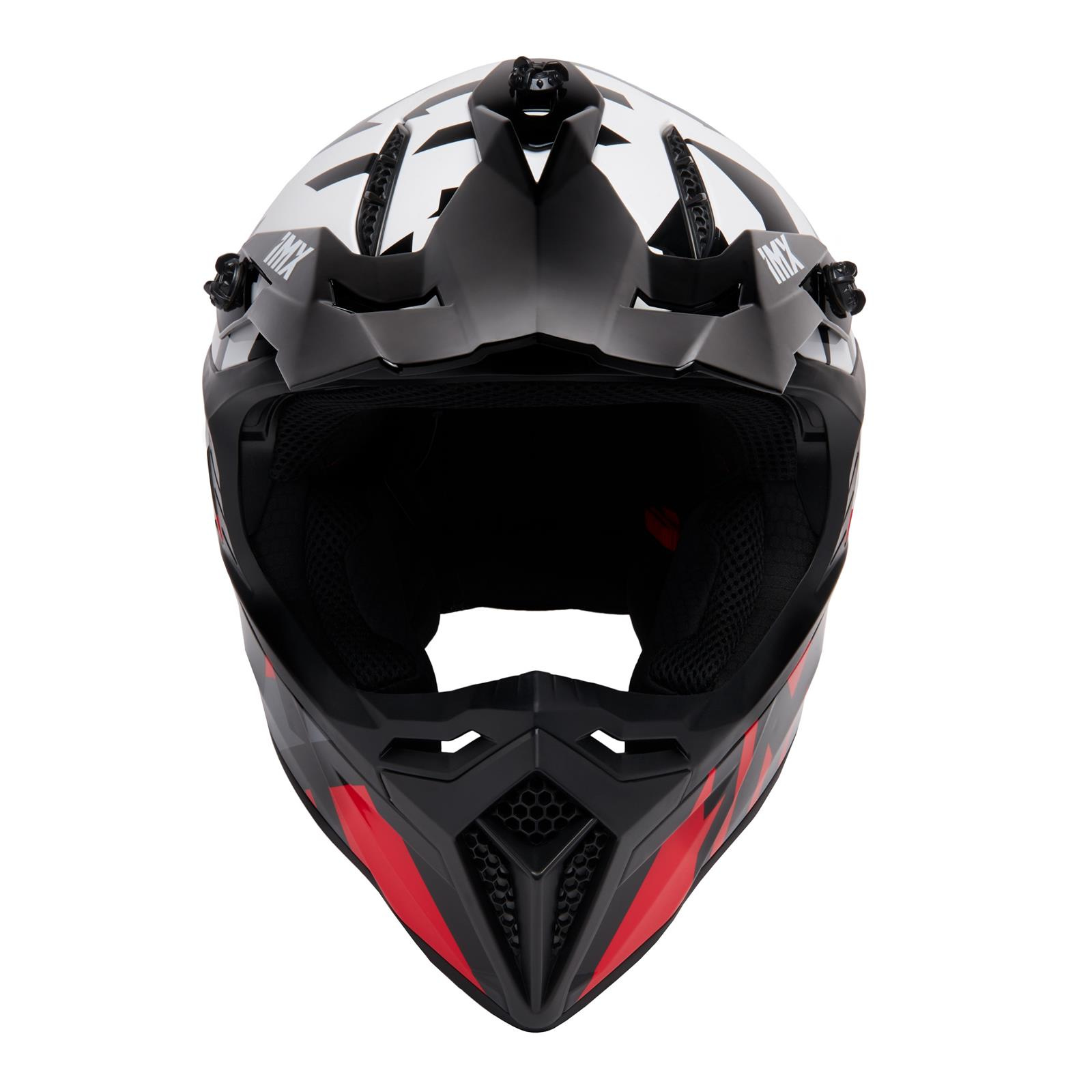 Kask cross IMX FMX-02 GRAPHIC BLACK/WHITE/FLO RED/GREY czarny biały ...
