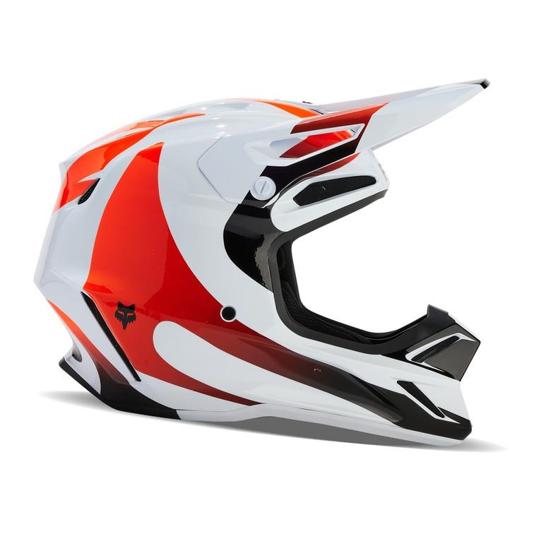 Kask cross FOX V3 MAGNETIC WHITE biały czerwony | RRmoto.pl