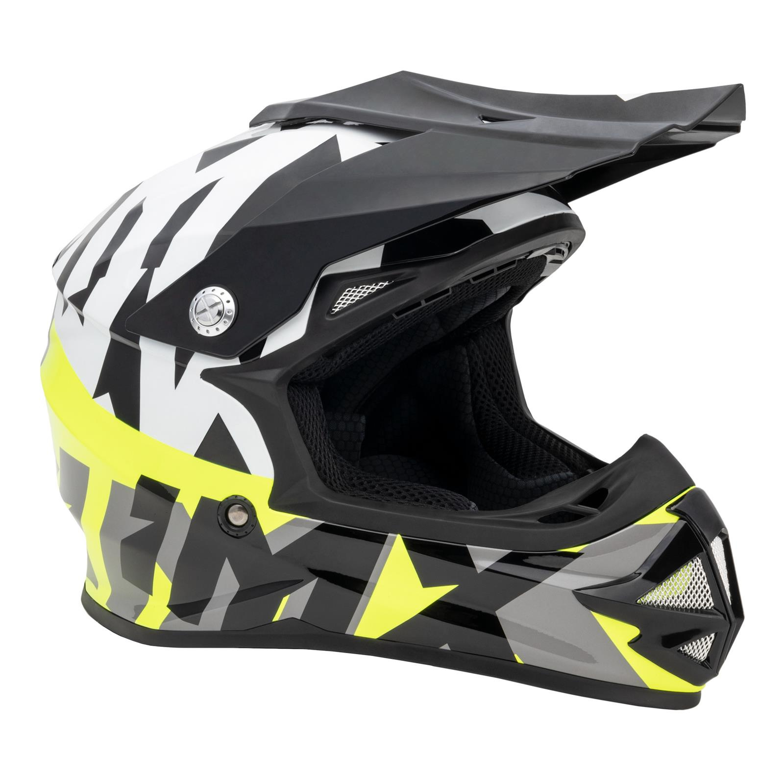 Kask cross dziecięcy IMX FMX-01 JUNIOR BLACK/WHITE/FLO YELLOW/GREY ...