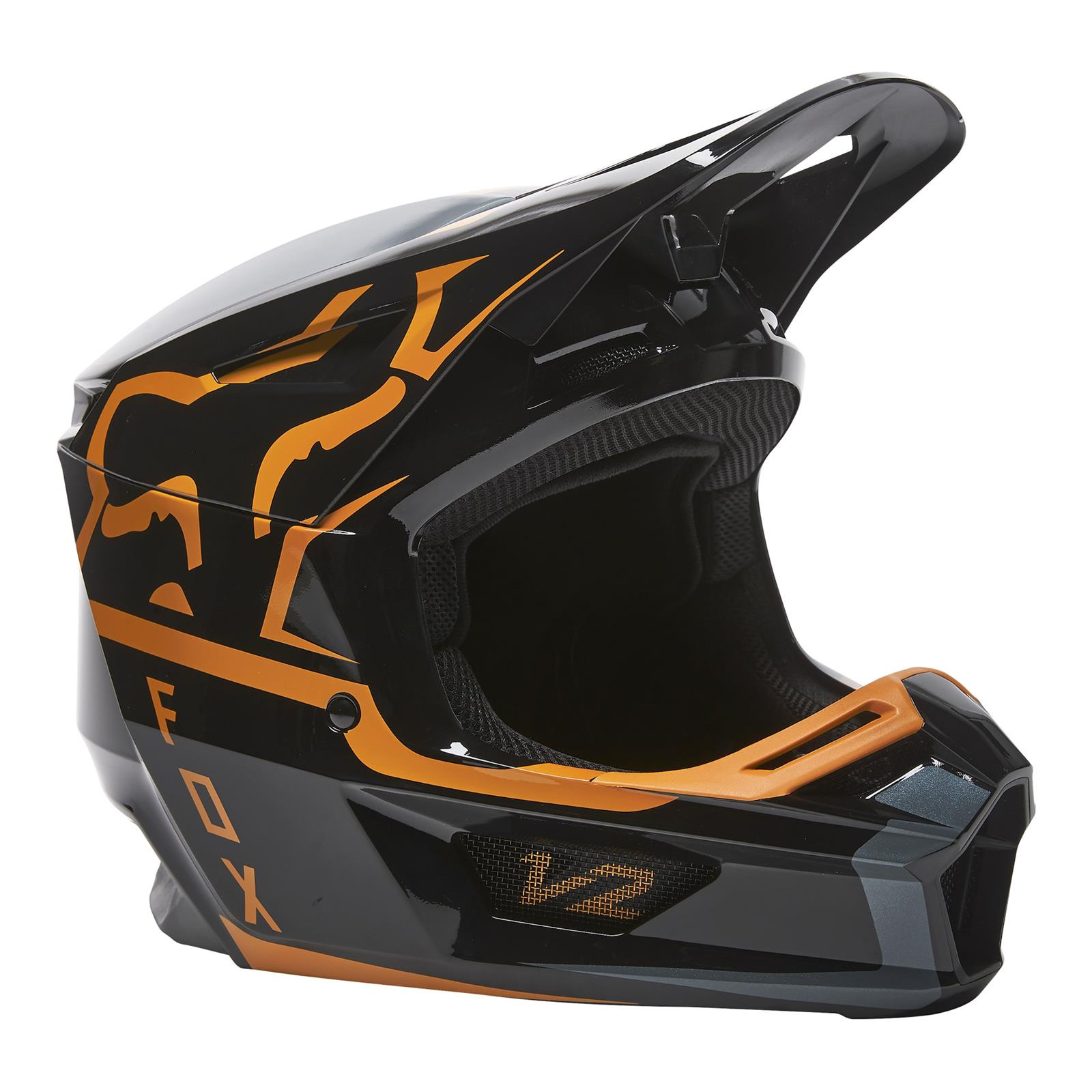 Kask cross FOX V2 MERZ BLACK/GOLD czarny złoty | RRmoto.pl