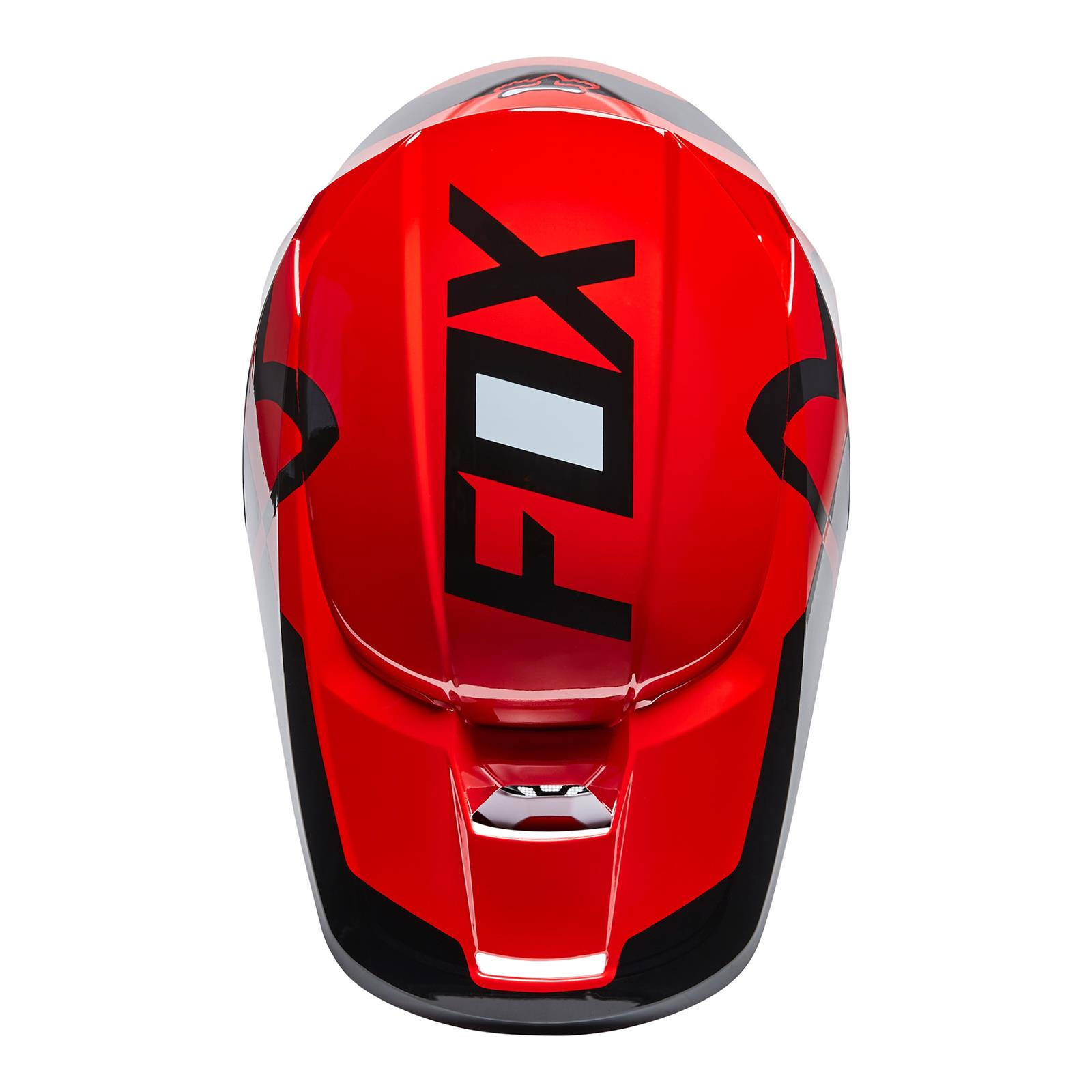 Kask cross dziecięcy FOX JUNIOR V1 LUX FLUORESCENT RED czerwony czarny biały | RRmoto.pl