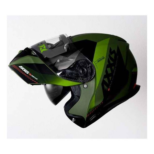 Kask szczękowy AXXIS GECKO SHIELD MATT GREEN | RRmoto.pl