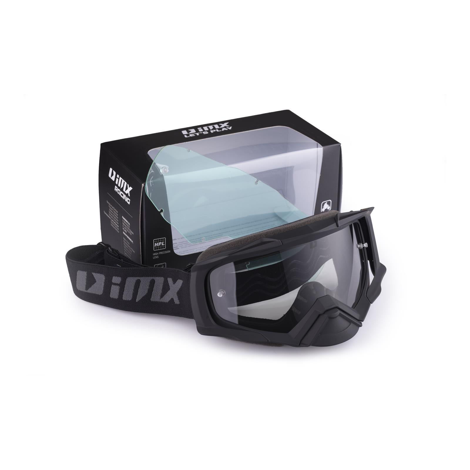 Gogle motocyklowe IMX DUST BLACK MATT SZYBA DARK SMOKE + CLEAR czarny ...