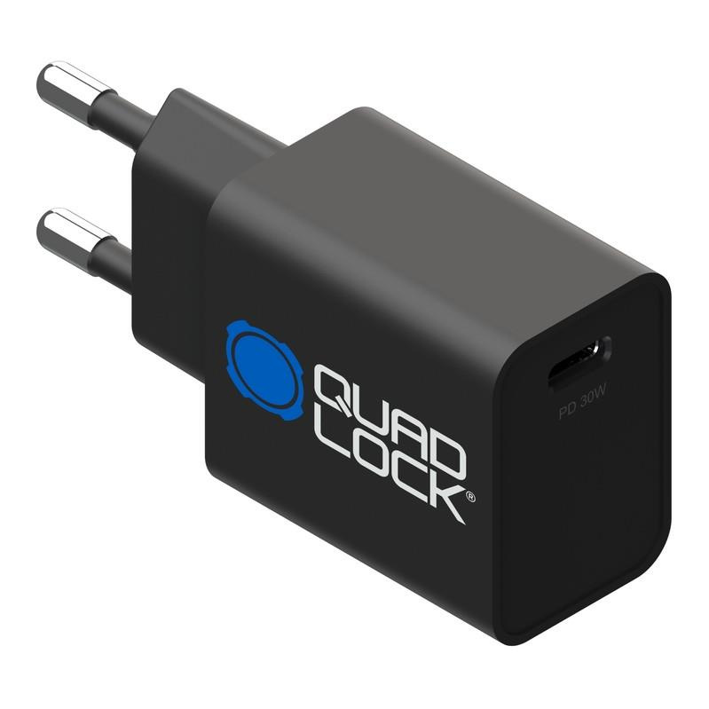 Ładowarka QUAD LOCK sieciowa 30W - Standard EU (USB C) czarny | RRmoto.pl
