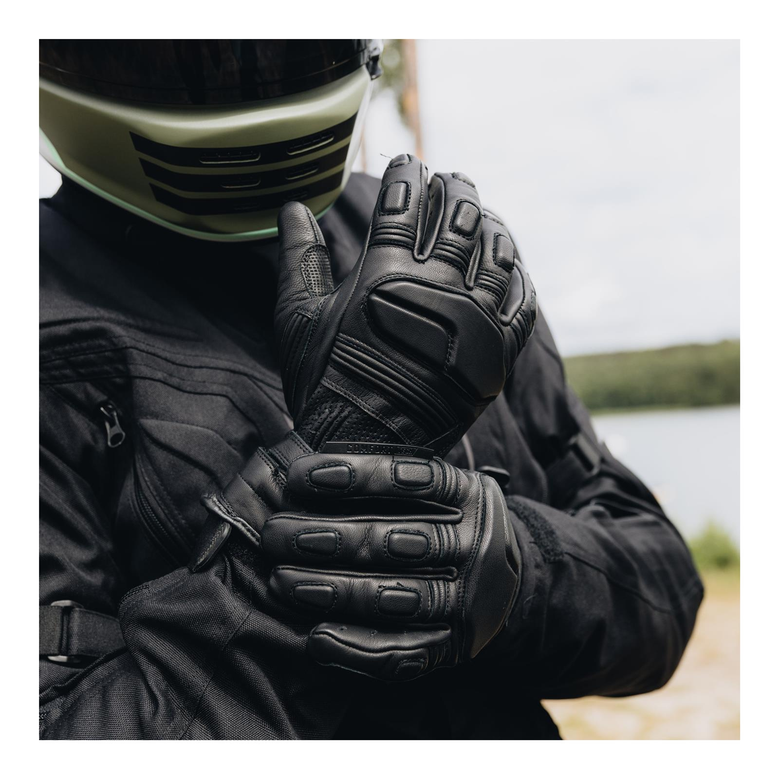 Rękawice szosowo-turystyczne OZONE TOURING II BLACK czarny | RRmoto.pl