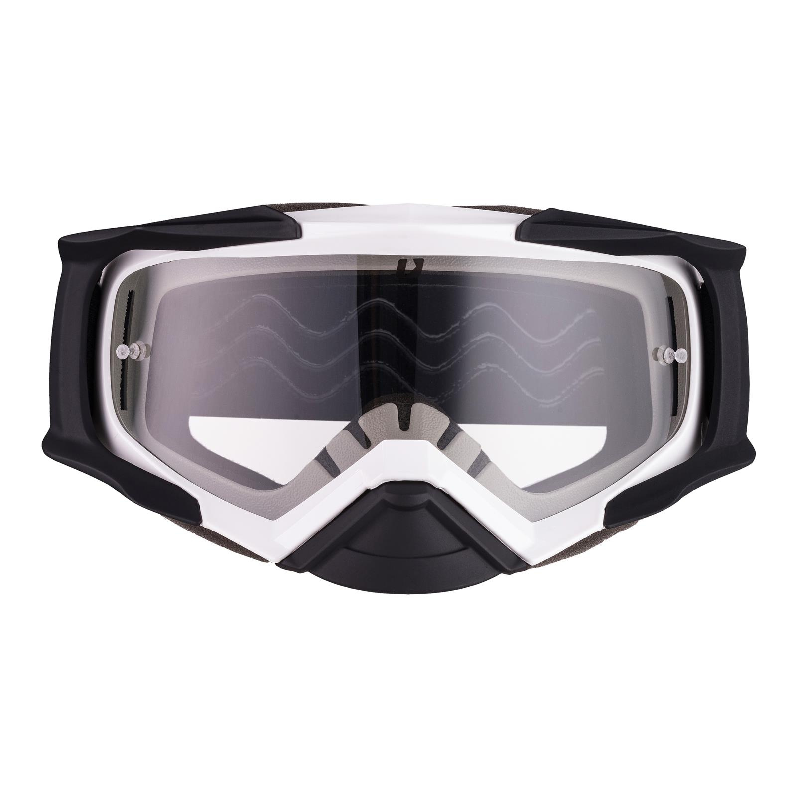 Gogle motocyklowe IMX DUST WHITE/BLACK MATT SZYBA DARK SMOKE + CLEAR ...