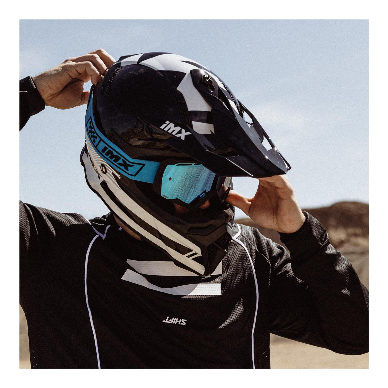 Gogle motocyklowe IMX ENDURANCE RACE WHITE GLOSS/BLACK SZYBA DARK SMOKE ...