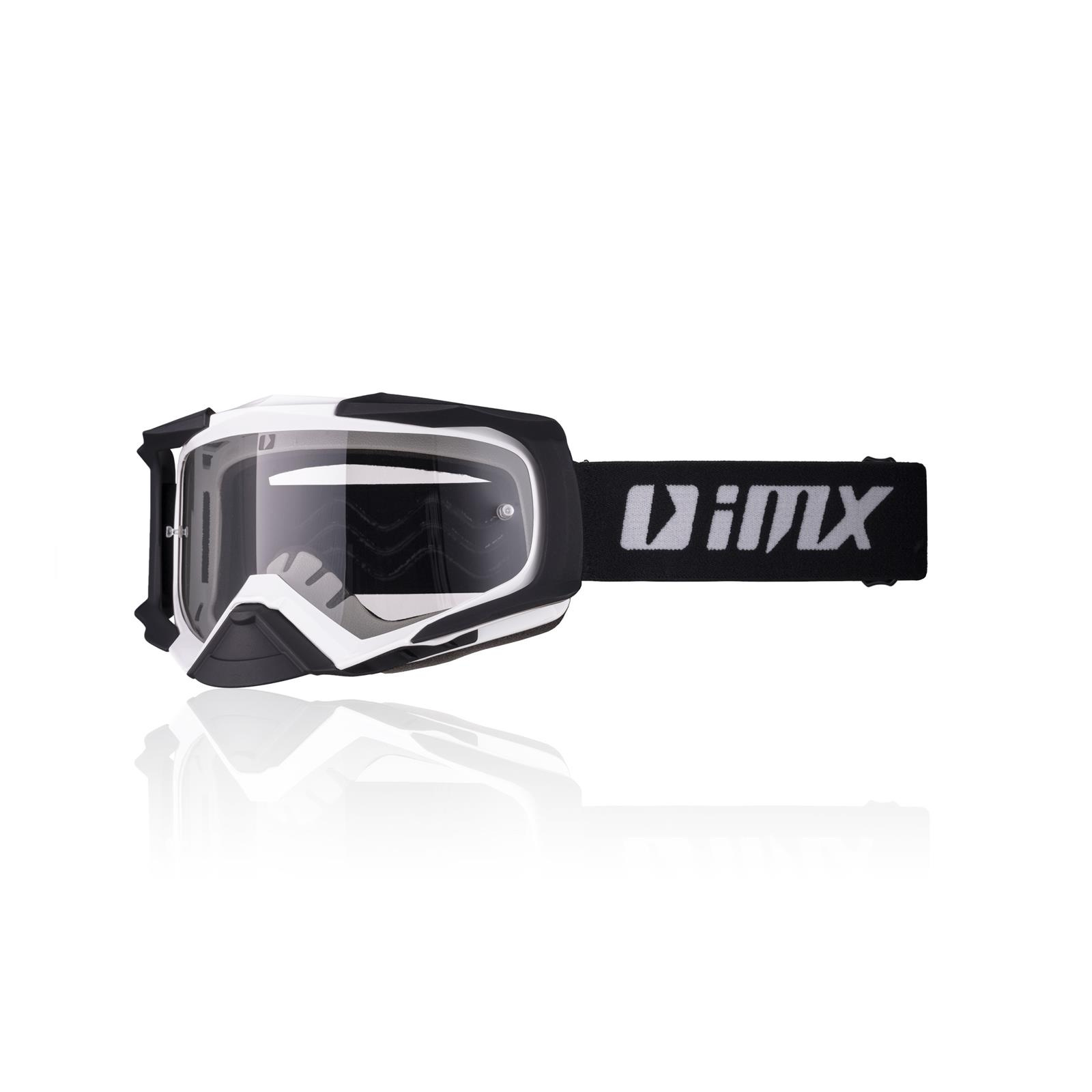Gogle motocyklowe IMX DUST WHITE/BLACK MATT SZYBA DARK SMOKE + CLEAR ...