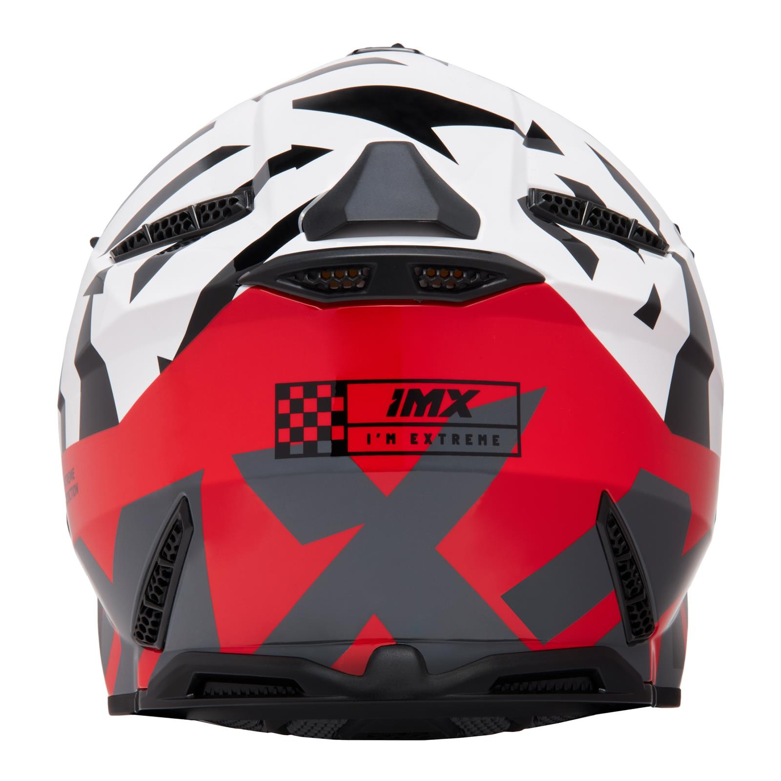 Kask cross IMX FMX-02 GRAPHIC BLACK/WHITE/FLO RED/GREY czarny biały ...