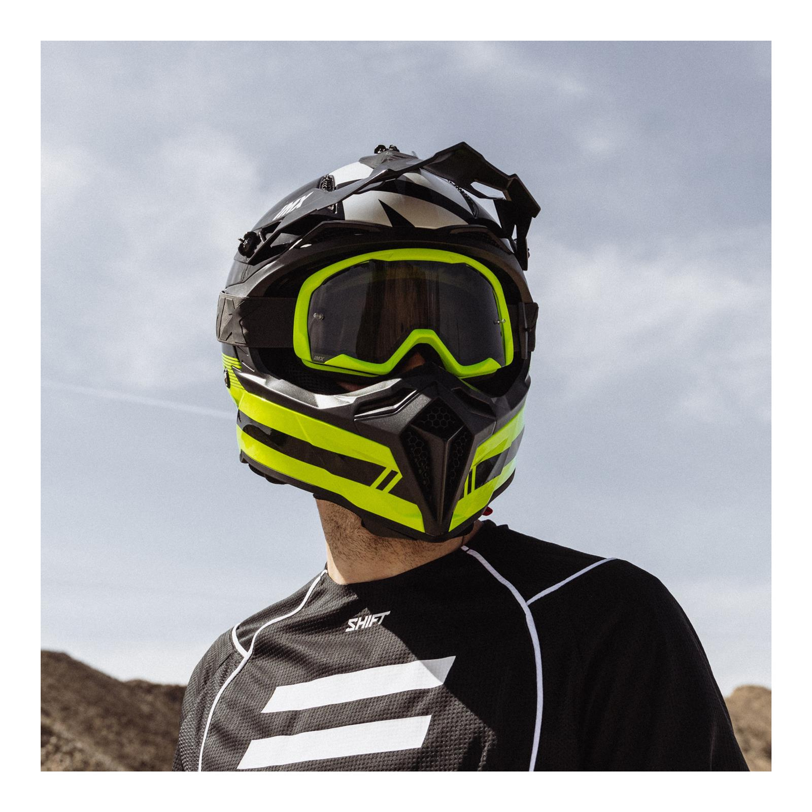 Gogle motocyklowe IMX ENDURANCE FLIP FLO YELLOW MATT/BLACK SZYBA DARK ...