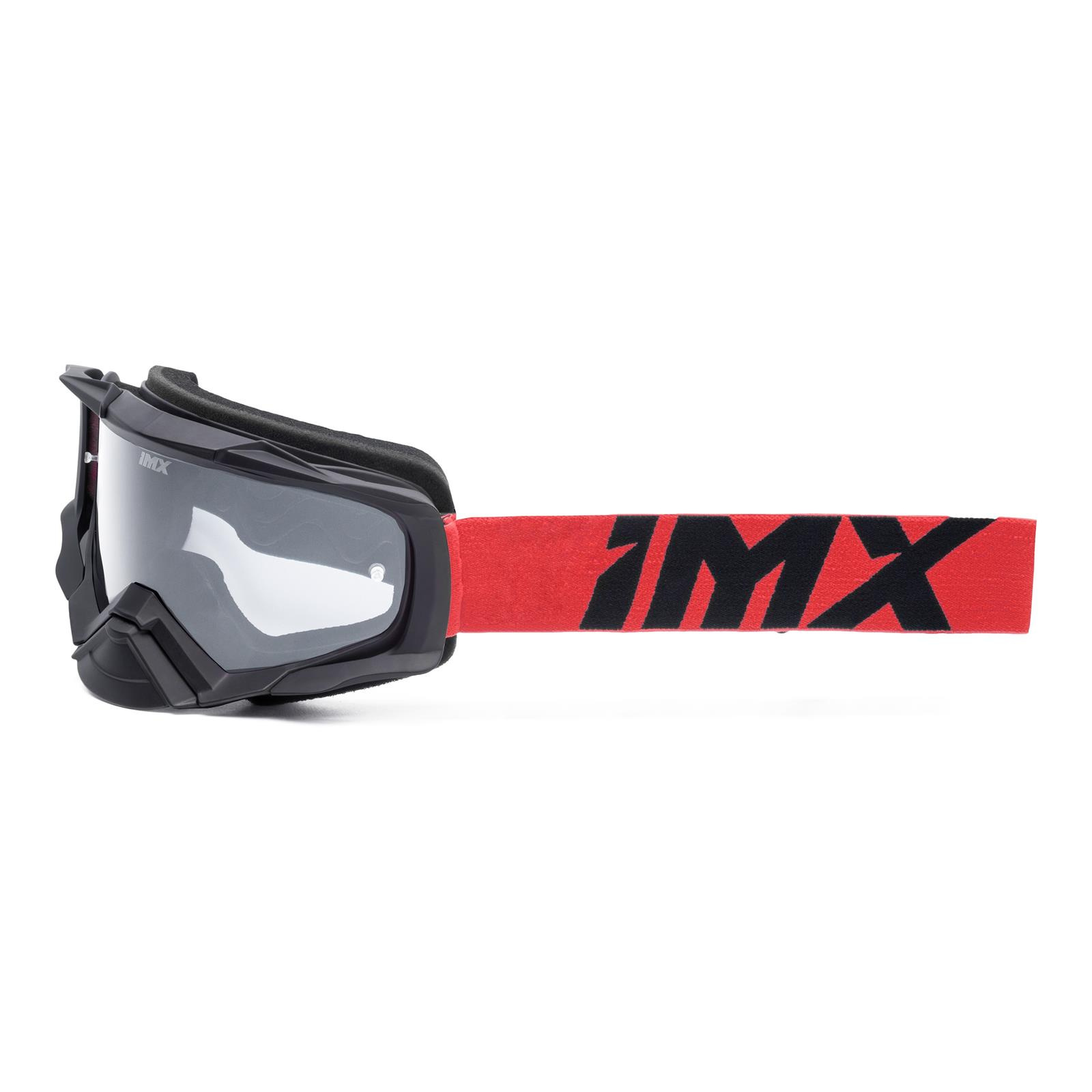 Gogle motocyklowe IMX DUST BLACK MATT/RED SZYBA DARK SMOKE + CLEAR ...