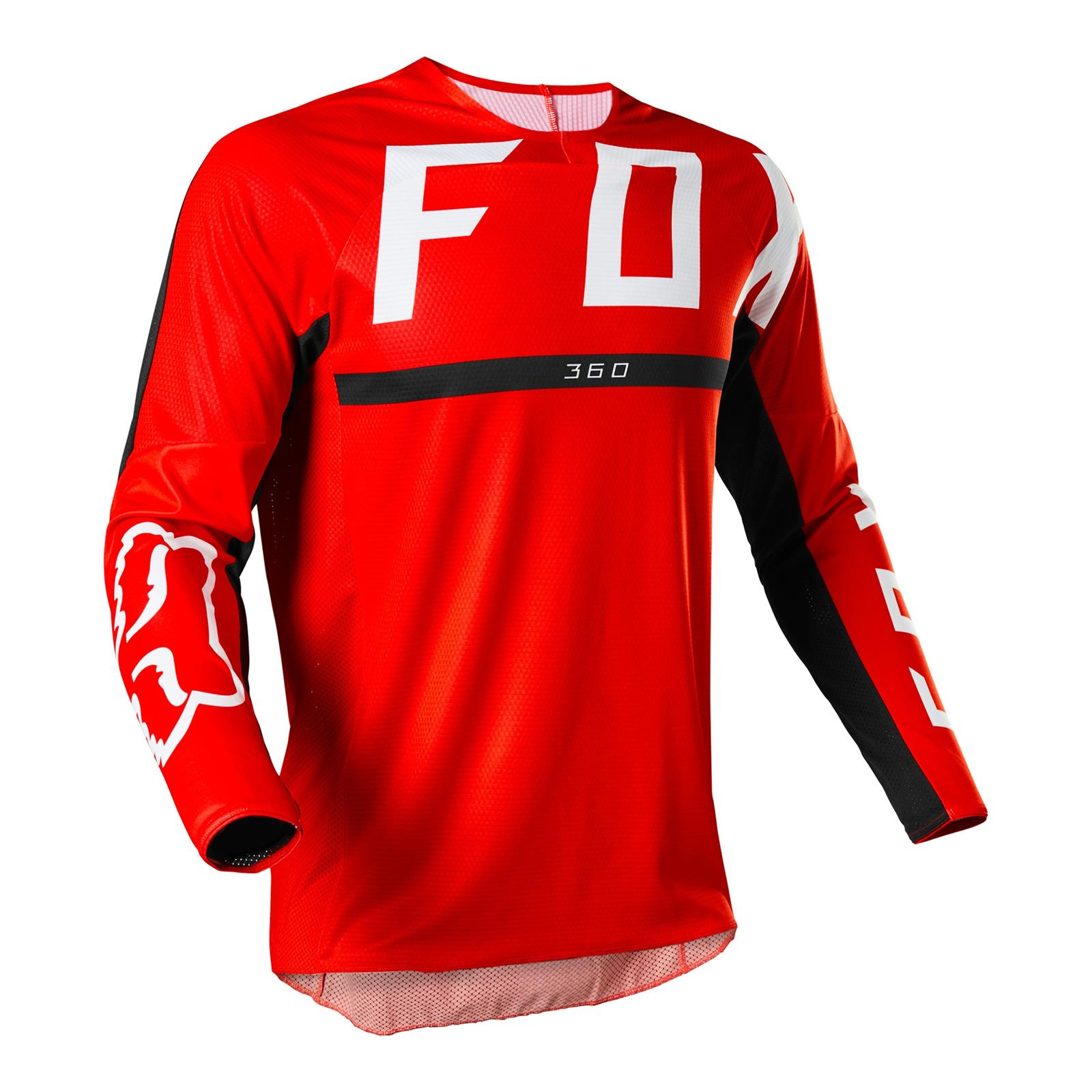 Bluza cross FOX 360 MERZ FLUORESCENT RED czerwony fluo biały czarny ...