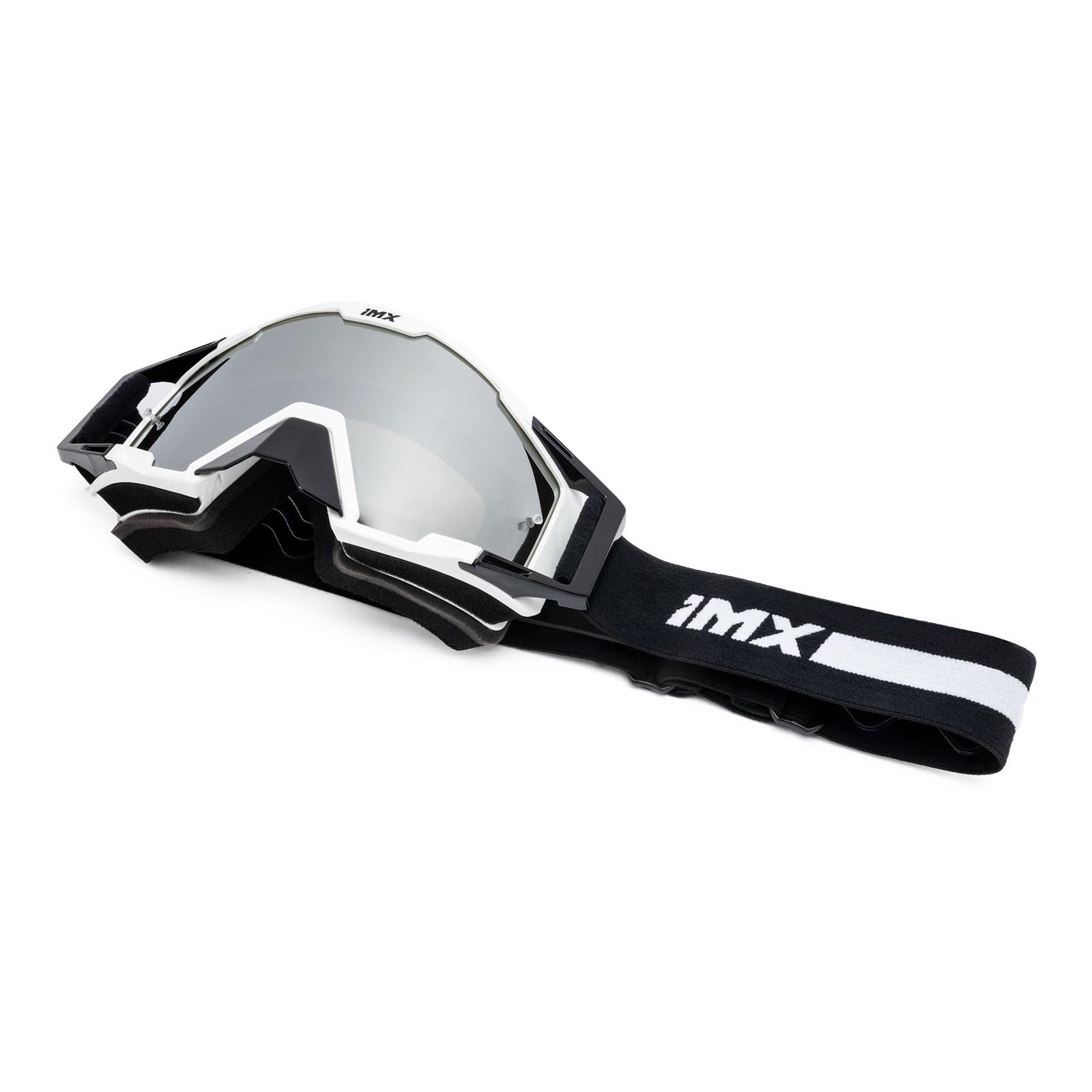 Gogle motocyklowe IMX SAND WHITE GLOSS SZYBA SILVER IRIDIUM + CLEAR ...