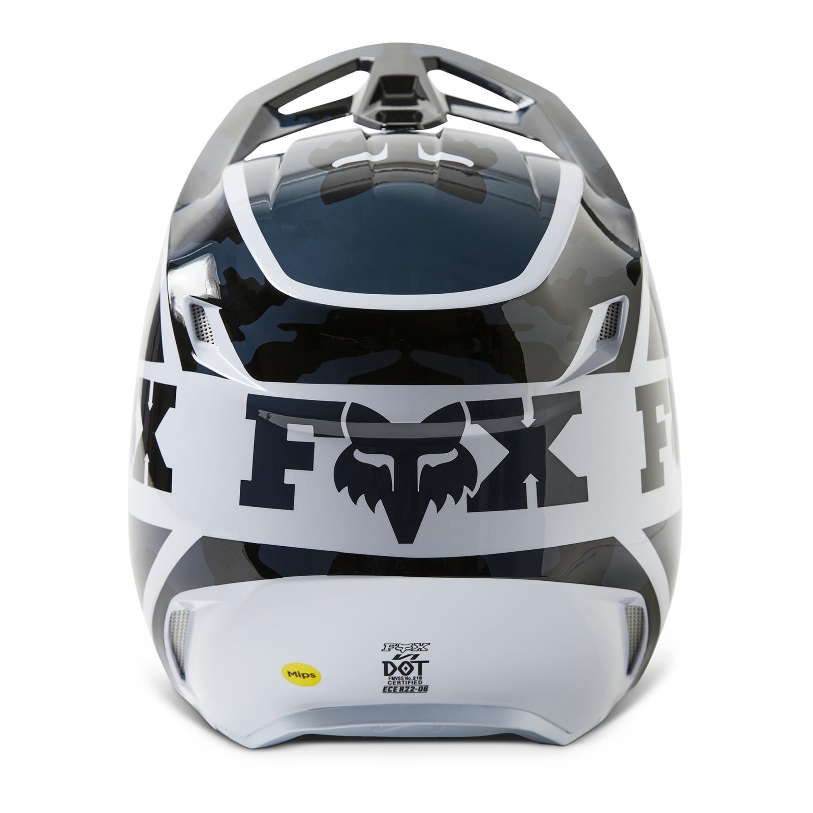 Kask cross FOX V1 NUKLR BLACK biały czarny niebieski | RRmoto.pl