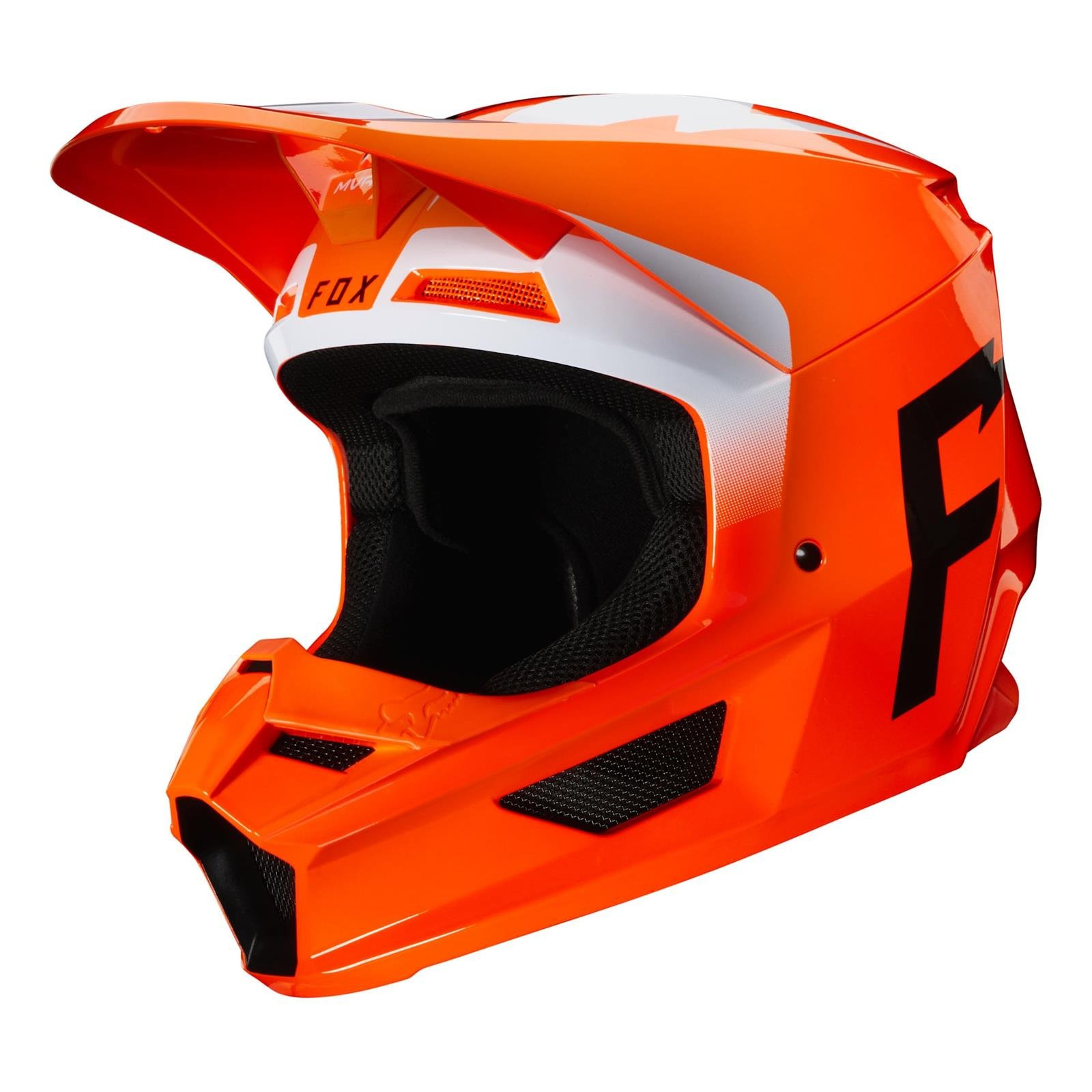 Kask cross FOX V1 WERD FLO ORANGE pomarańczowy fluo biały czarny ...