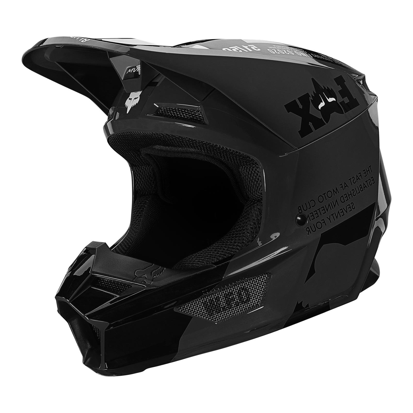 Kask cross FOX V1 ILLMATIK BLACK czarny srebrny | RRmoto.pl