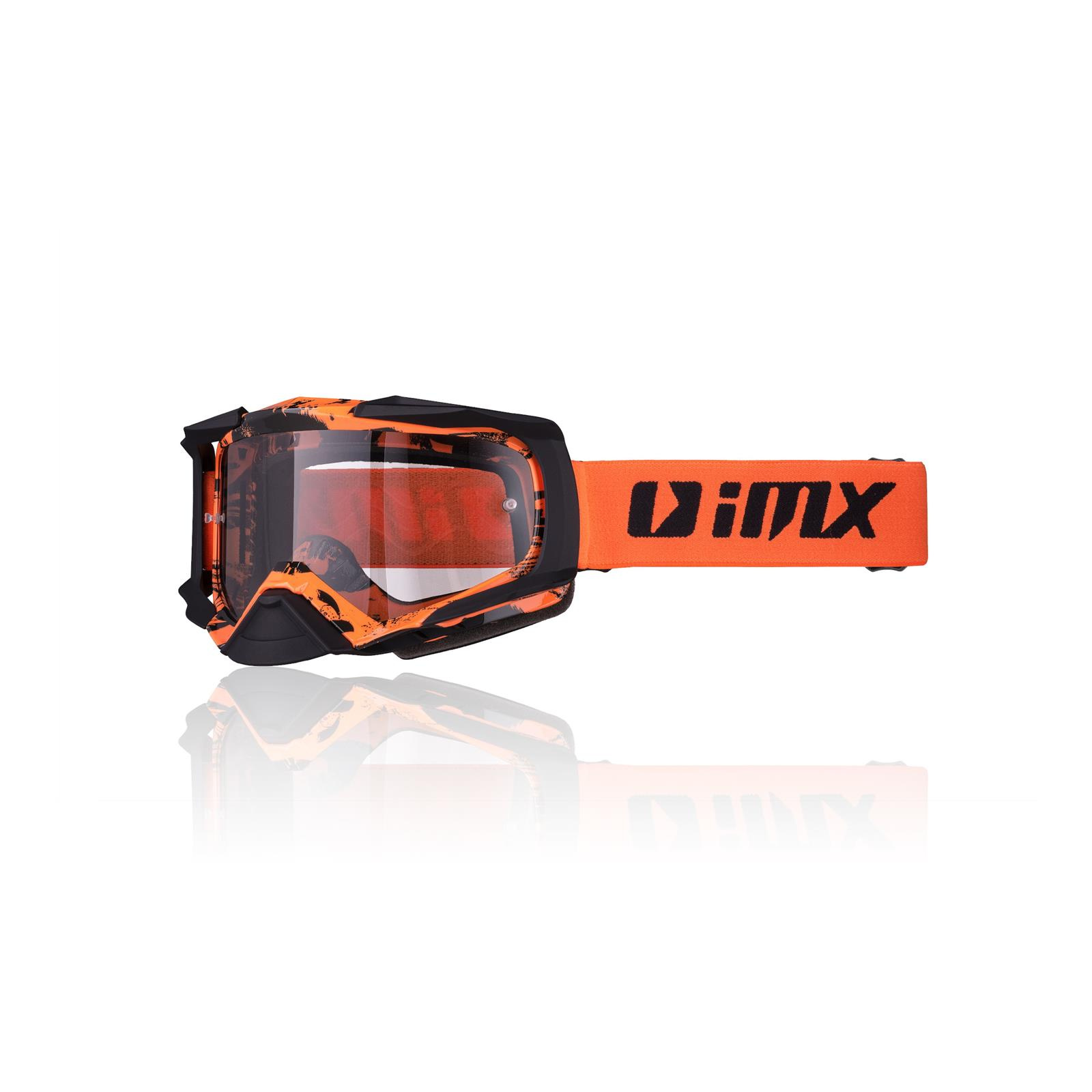 Gogle motocyklowe IMX DUST GRAPHIC ORANGE/BLACK MATT SZYBA DARK SMOKE ...