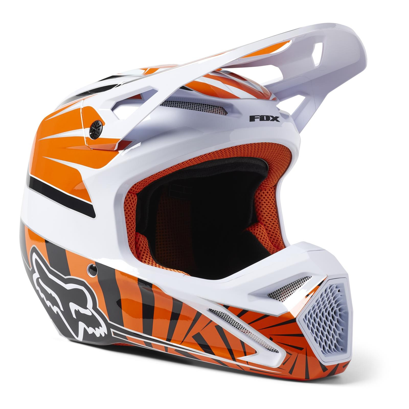 Kask cross FOX V1 GOAT ORANGE pomarańczowy biały | RRmoto.pl