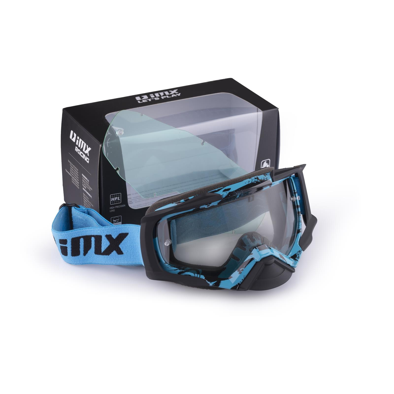 Gogle motocyklowe IMX DUST GRAPHIC BLUE/BLACK MATT SZYBA DARK SMOKE ...