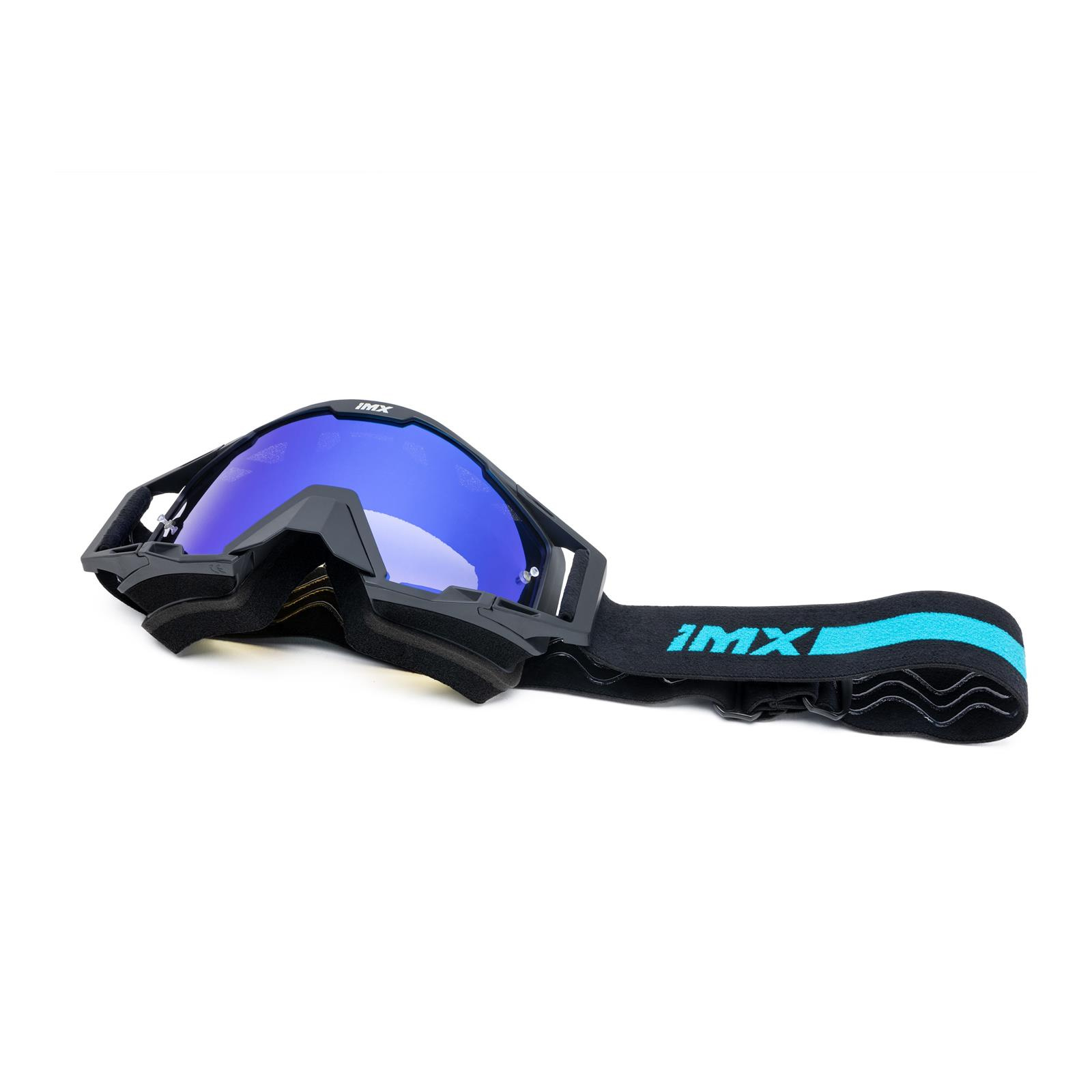 Gogle motocyklowe IMX SAND BLACK MATT/BLUE SZYBA BLUE IRIDIUM + CLEAR ...