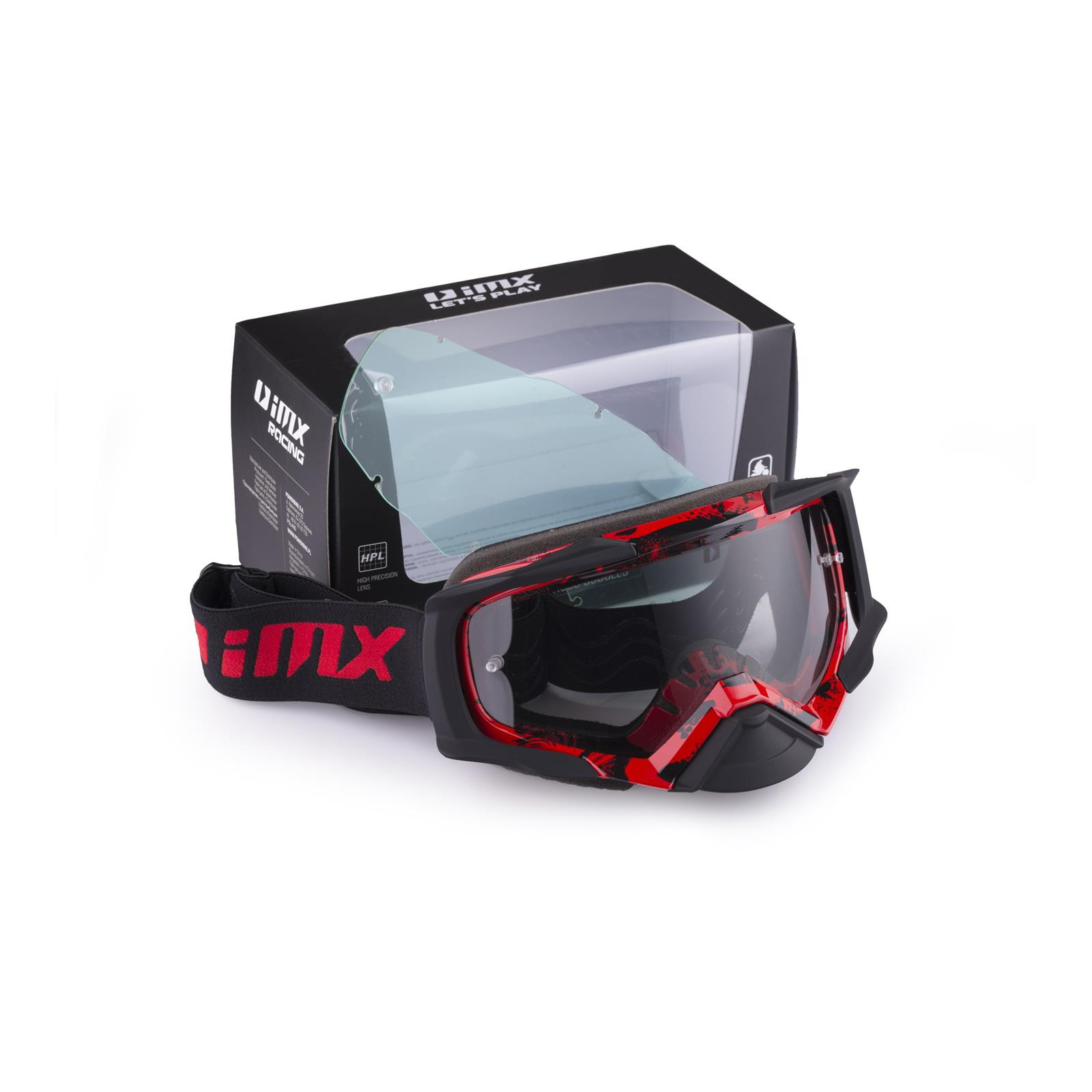 Gogle motocyklowe IMX DUST GRAPHIC RED/BLACK MATT SZYBA DARK SMOKE ...