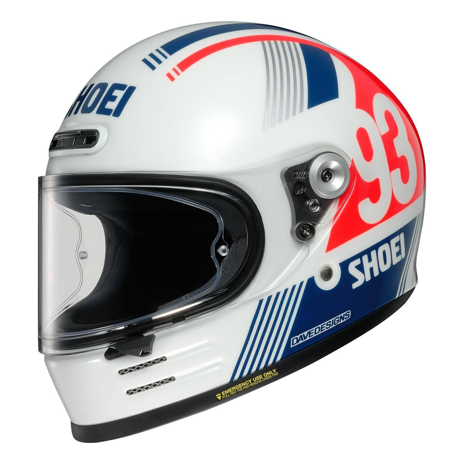 Kask integralny SHOEI Glamster MM93 Retro TC-10 biały czerwony ...