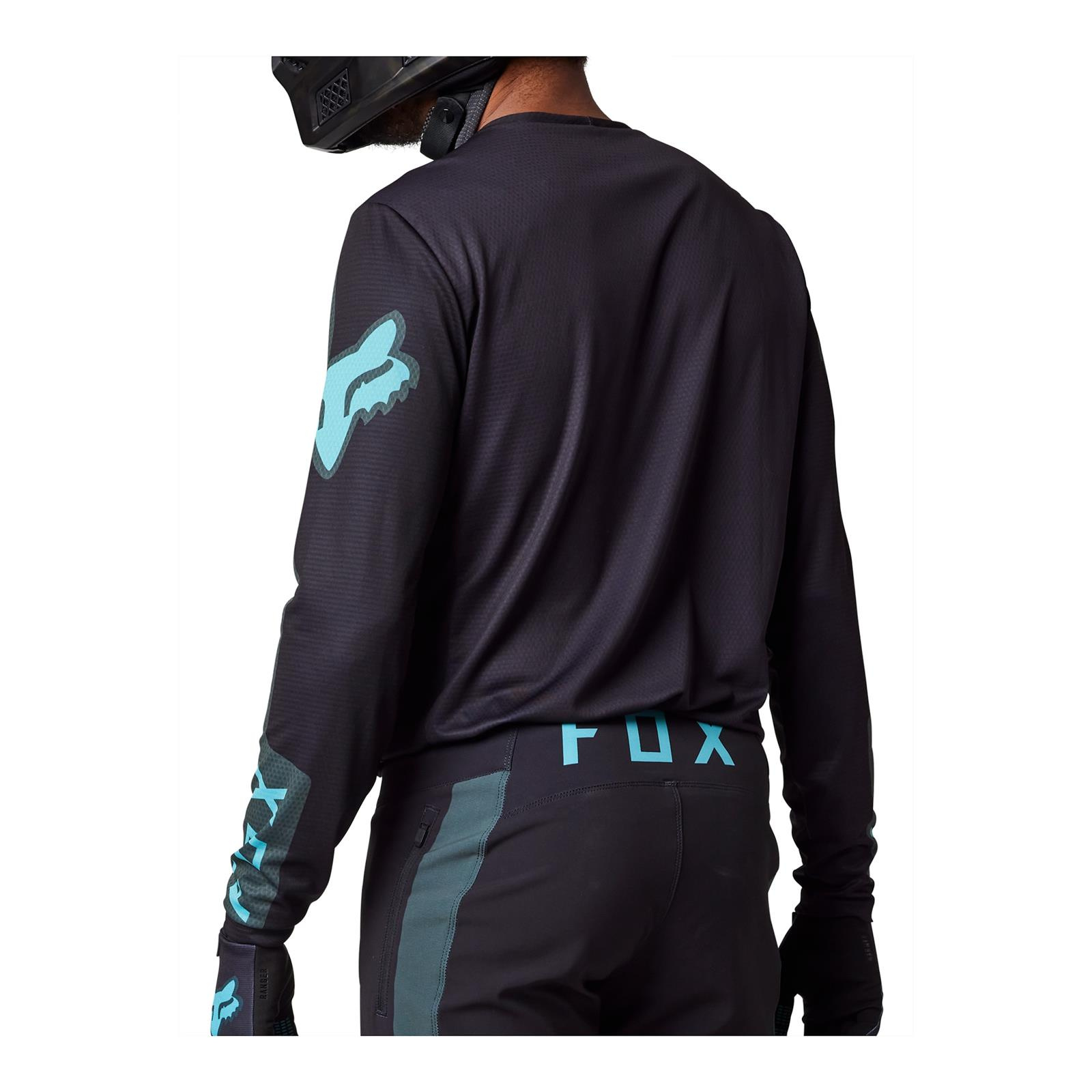 Koszulka rowerowa FOX DEFEND RACE CAPSULE EMERALD czarny niebieski ...